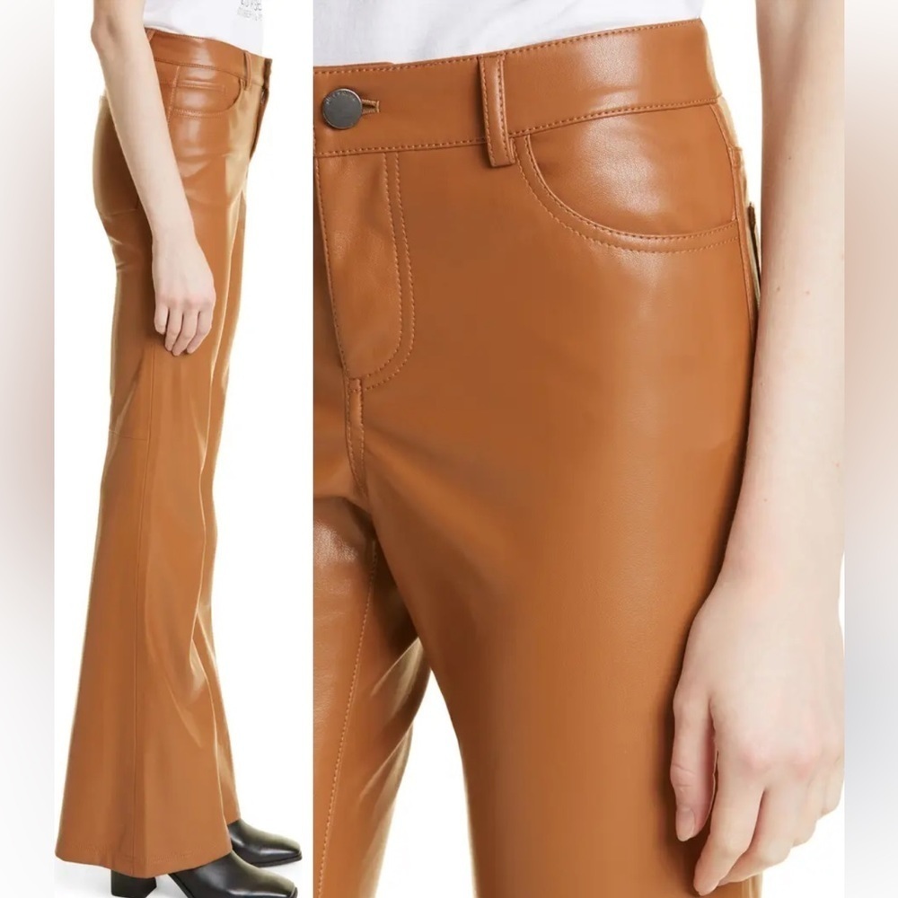 Alice + Olivia Marshall Vegan Leather Bell Bottom Pan… - Gem